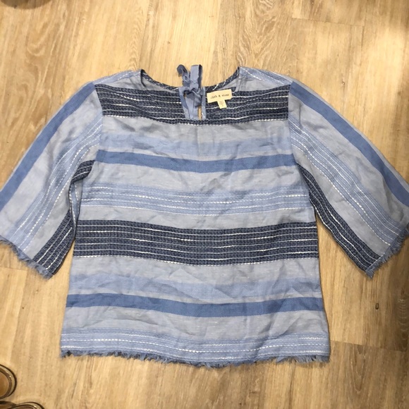 cloth & stone | Tops | Cloth Stone Light Blue Linen Top Small | Poshmark